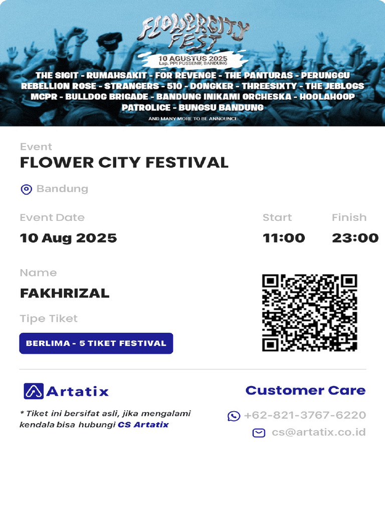 Event E-Tiket - Fakhrizal - Flower City Festival | PDF