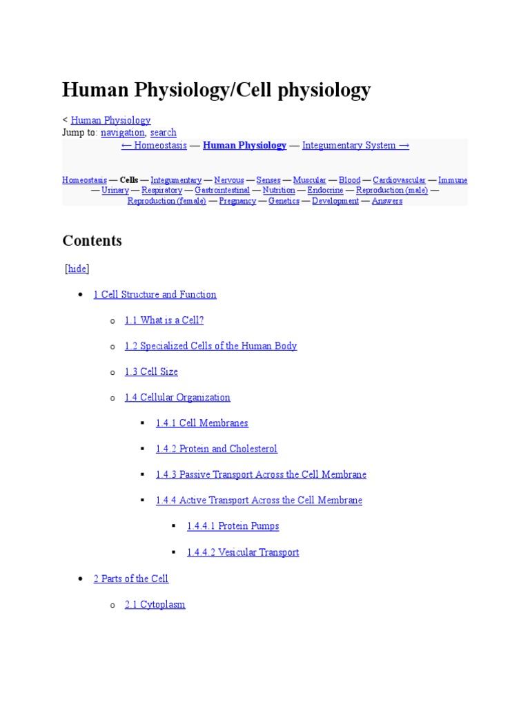 Human Physiology/Cell Physiology: Jump To | PDF | Cellular Respiration ...
