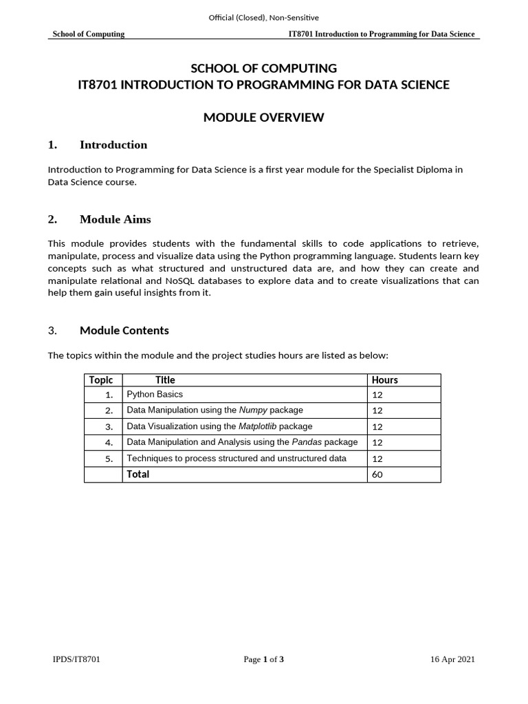 IT8701 IPDS Module Overview | PDF | Computer Programming | Data