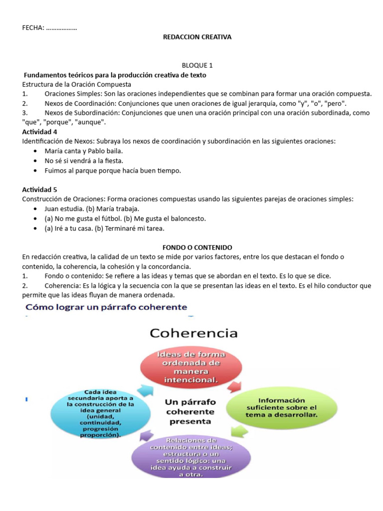 Fundamentos de Redacción Creativa | PDF | Oración (Lingüística) | Gramática