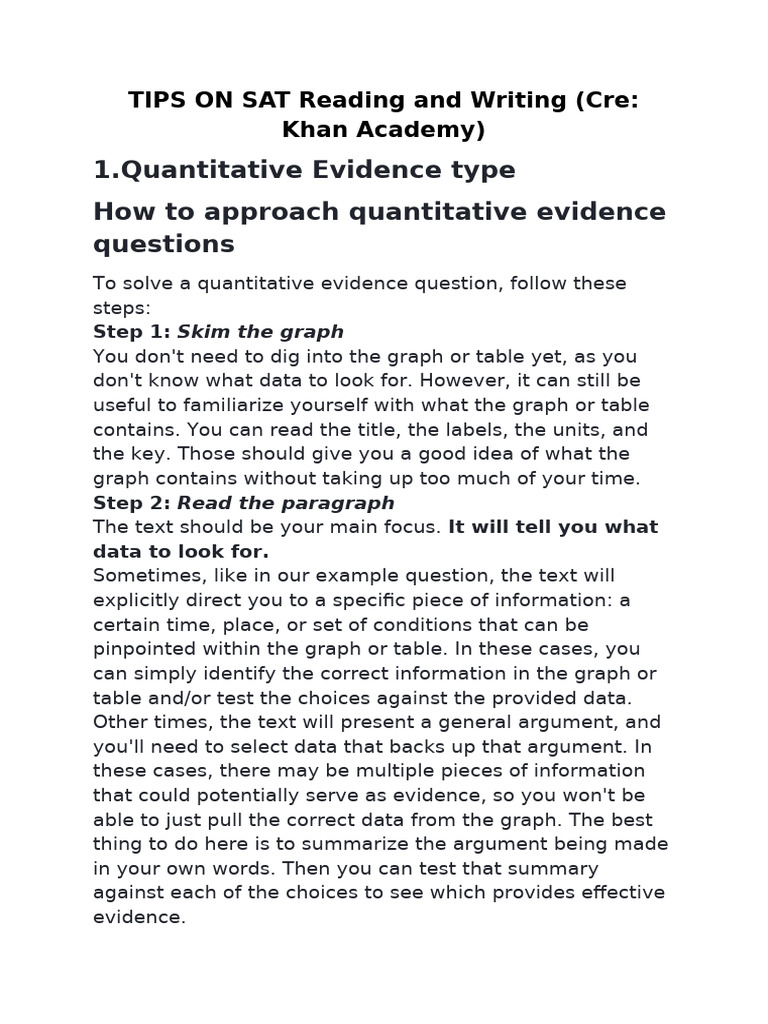Strategies for SAT Reading Success | PDF | Argument | Question