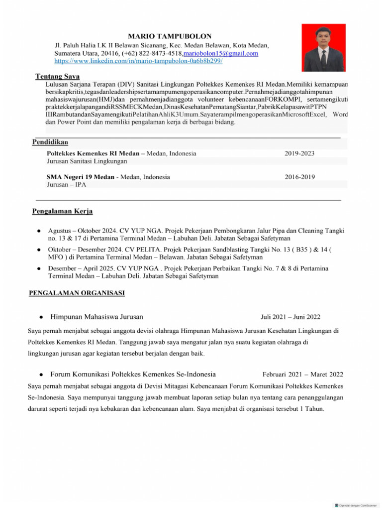 CV Mario Tampubolon New | PDF