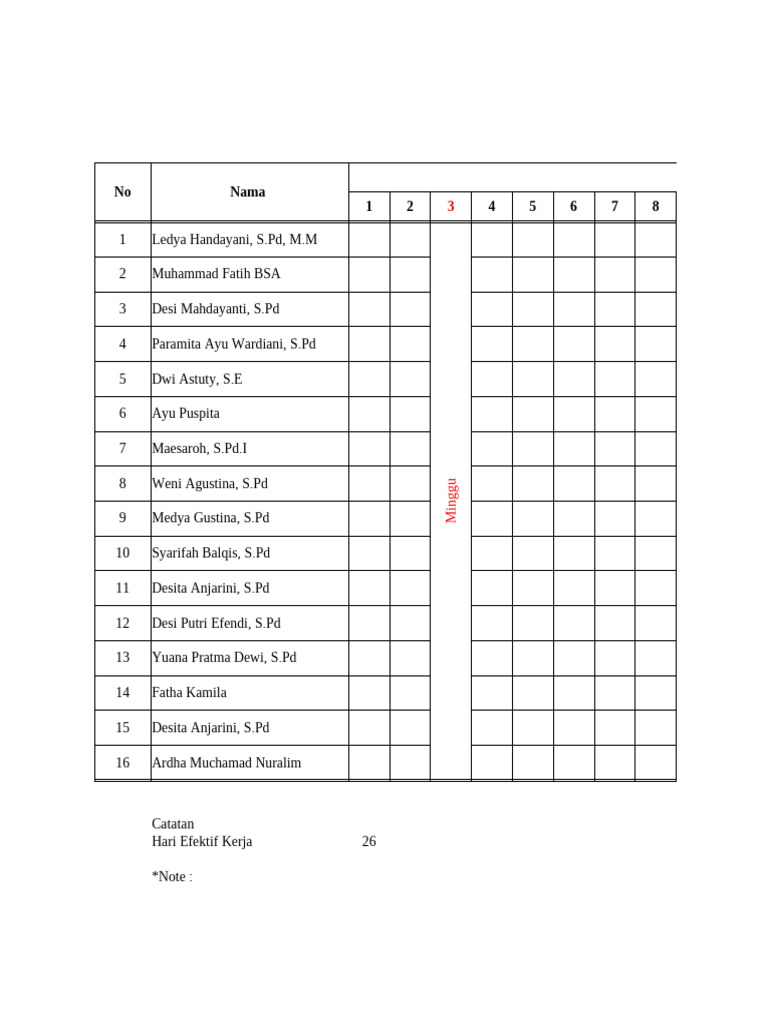 Rekap Absensi Guru Tritura | PDF