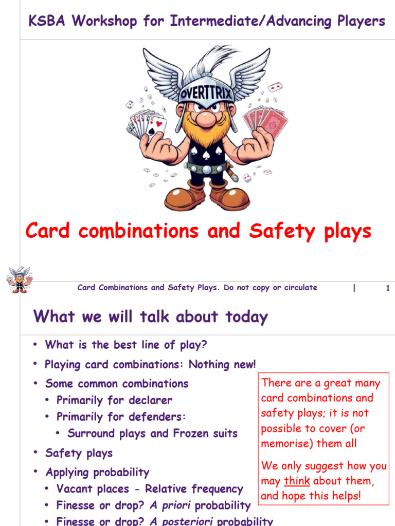 Card Combinations and Safety Plays Guide | PDF | Card Games | Playing Cards
