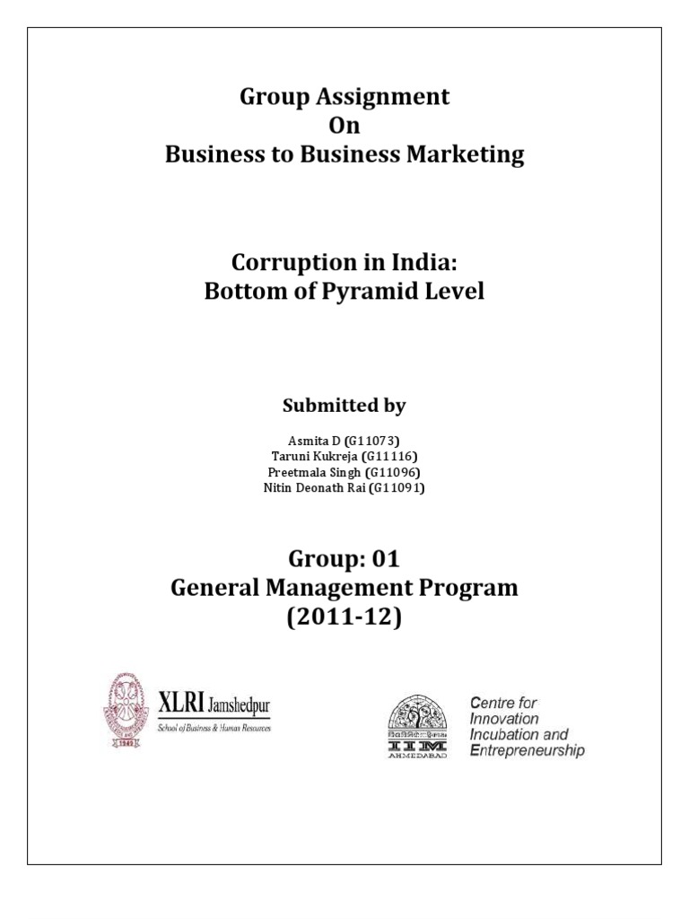 B2B - SecB - Grp01 - Corruption (At Bottom of Pyramid) | PDF ...