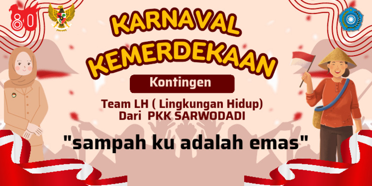Krem Merah Dan Kuning Ilustratif Karnaval Kemerdekaan Indonesia Banner ...