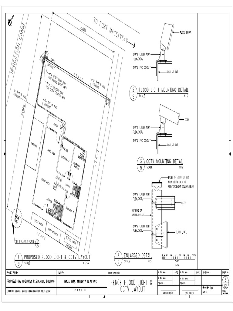 09 Fence Flood Light CCTV Layout | PDF