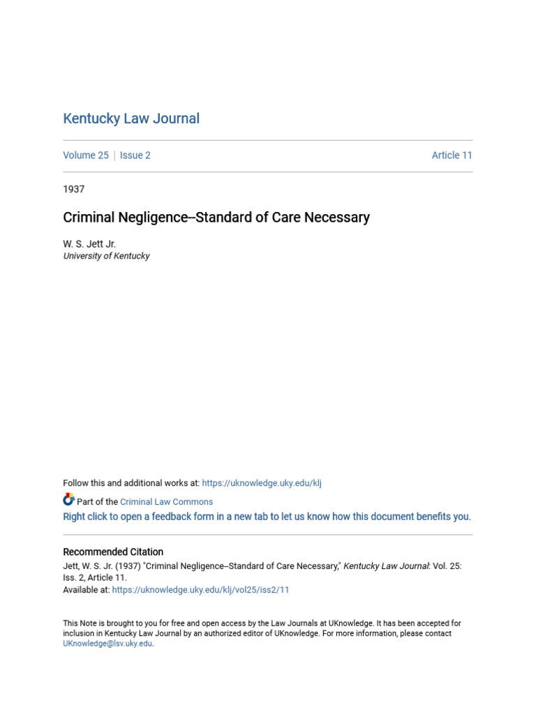 Criminal Negligence and Care Standards | PDF | Negligence ...