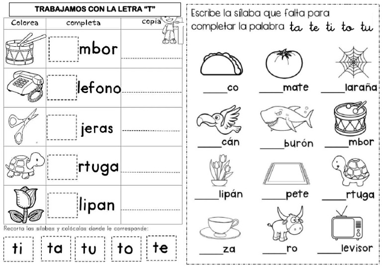 Ficha Lun 02 Jun Comu Trabajamos Con La Grafia T | PDF