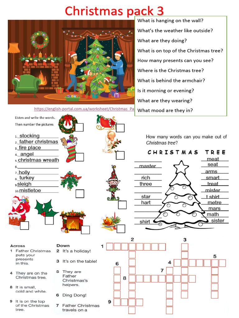 Christmas Vocabulary Worksheet for Kids | PDF | Santa Claus | Christmas