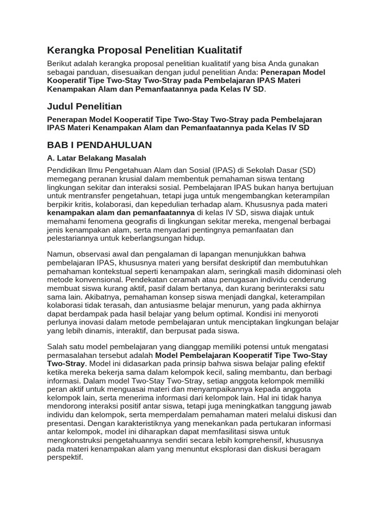 Model Kooperatif Two-Stay Two-Stray IPAS SD | PDF