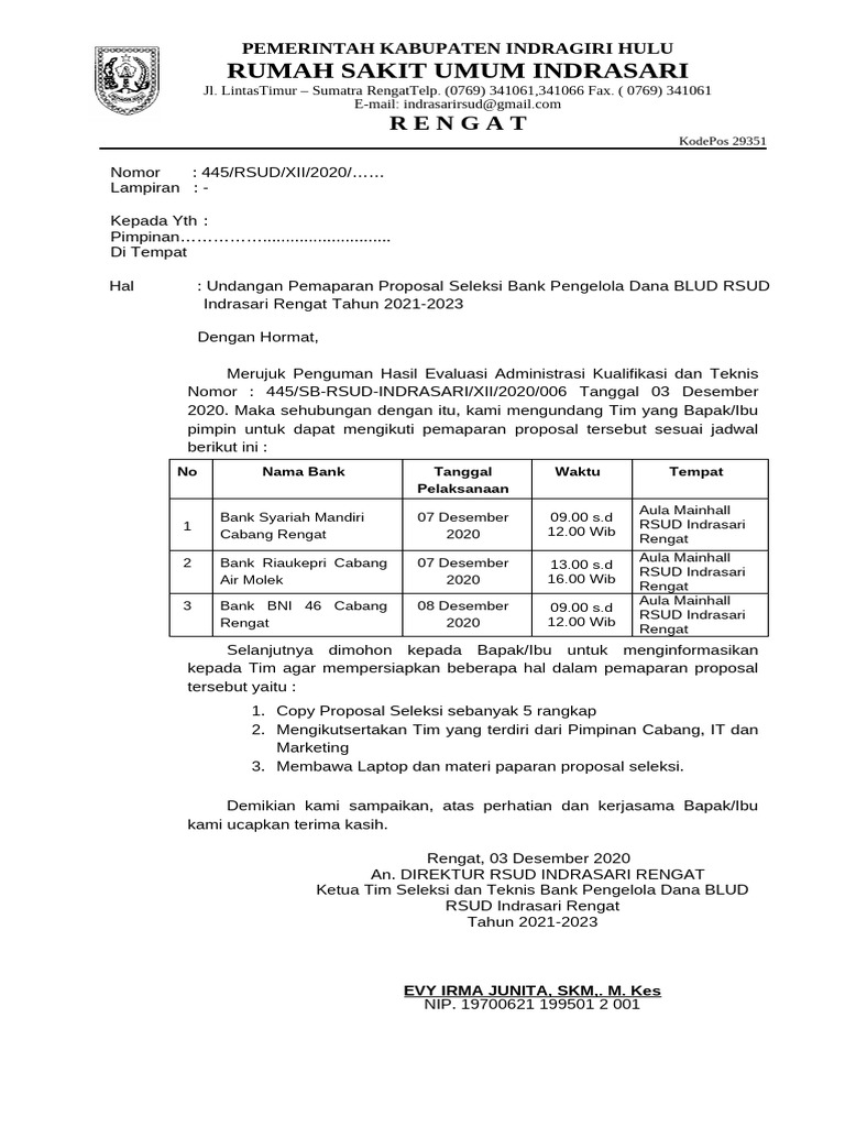 Undangan Pemaparan Proposal | PDF