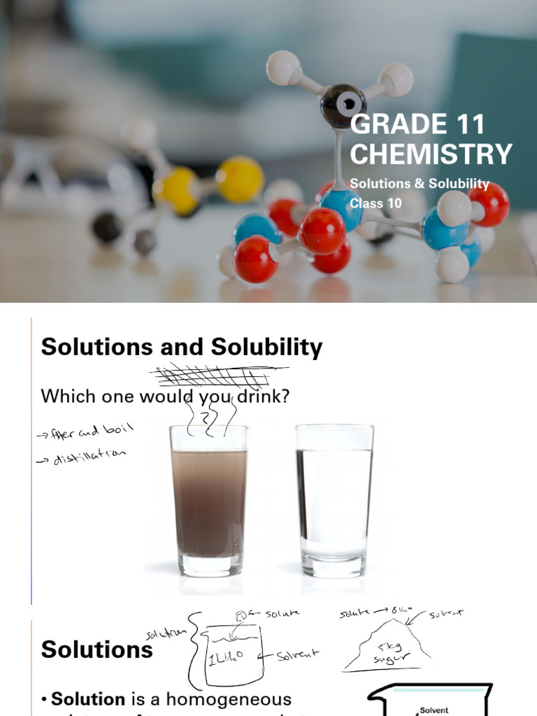 G11 Chemistry - Class 10 Lesson Annotated | PDF | Solubility | Solvation
