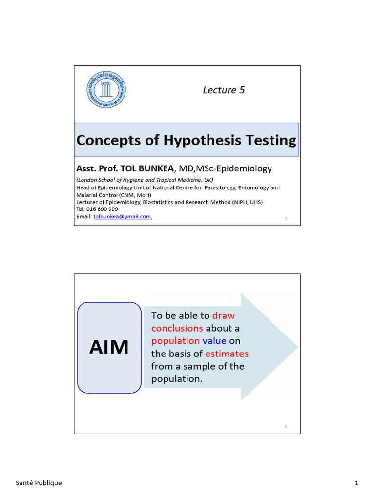 Hypothesis Testing in Epidemiology | PDF | P Value | Type I And Type Ii ...