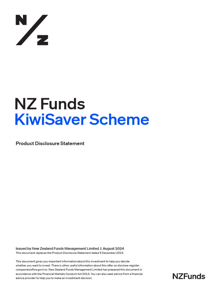 NZ Funds - Product Disclosure Statements | PDF | Derivative (Finance ...