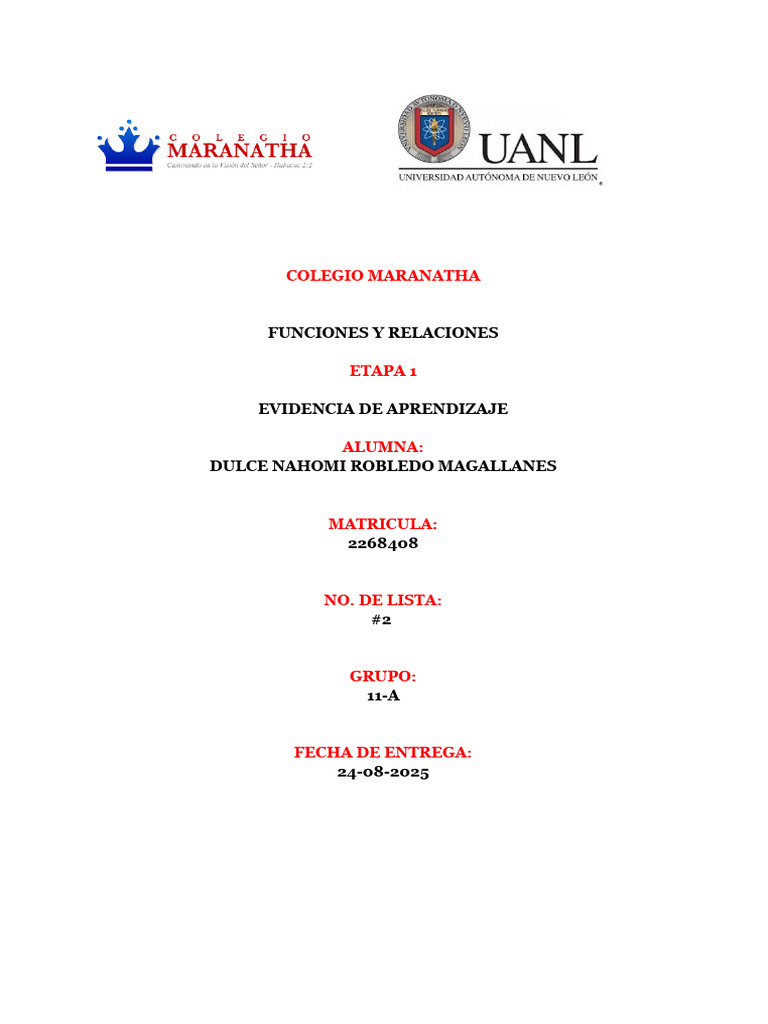 Funciones Evidencia Etp1 | PDF
