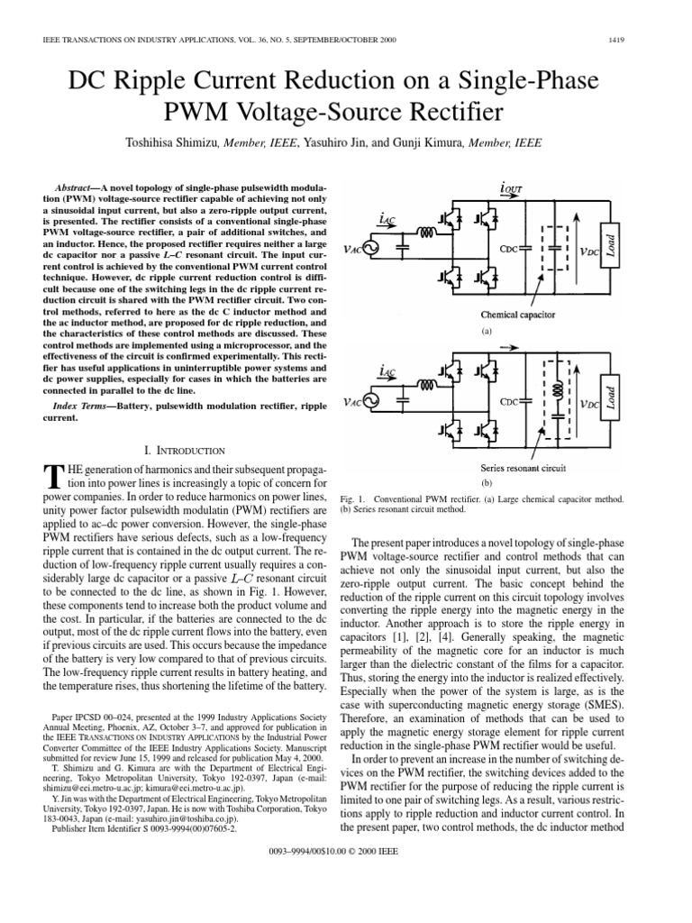 DC Ripple Current Reduction On A Single-Phase PWM Voltage-Source ...