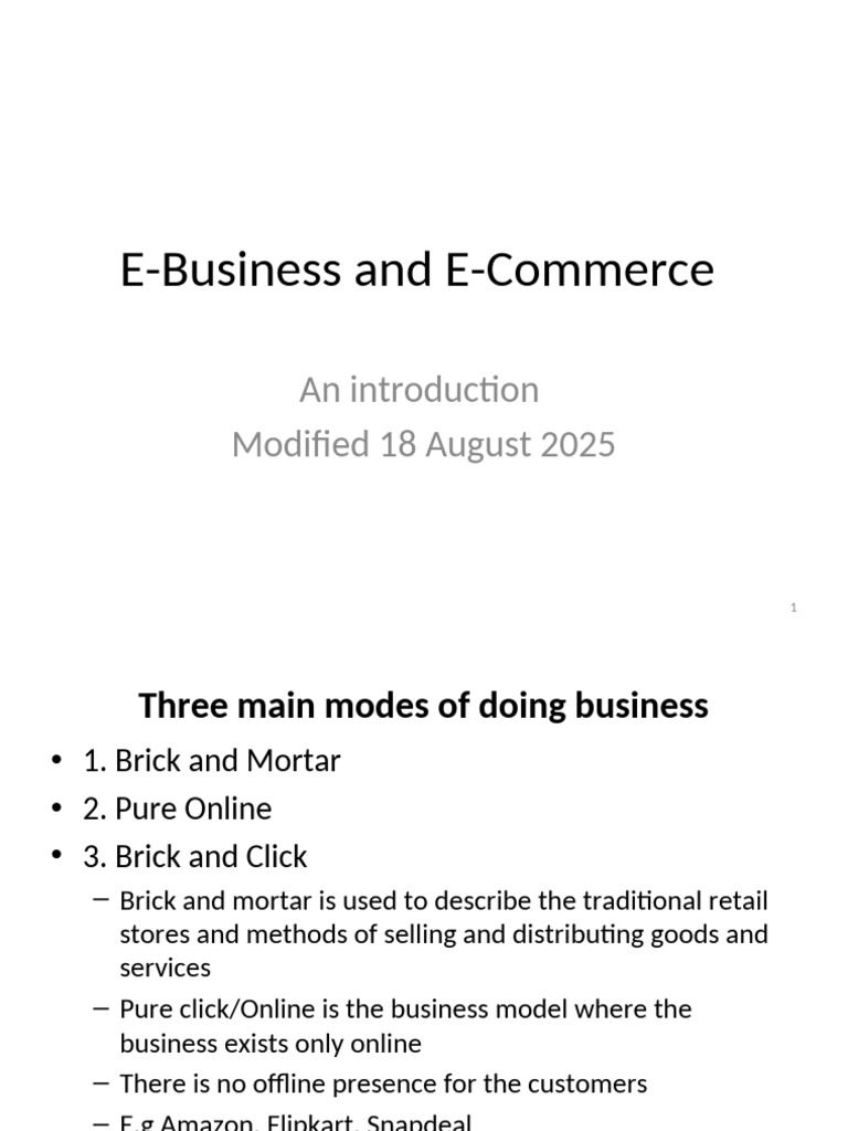E-Business Models Overview | PDF | E Commerce | Electronic Business