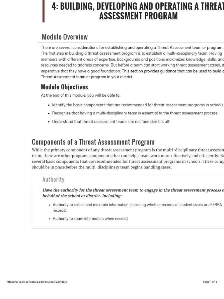4 Behavioral Threat Assessment (Prerequisite) - SSLP | PDF | Violence ...
