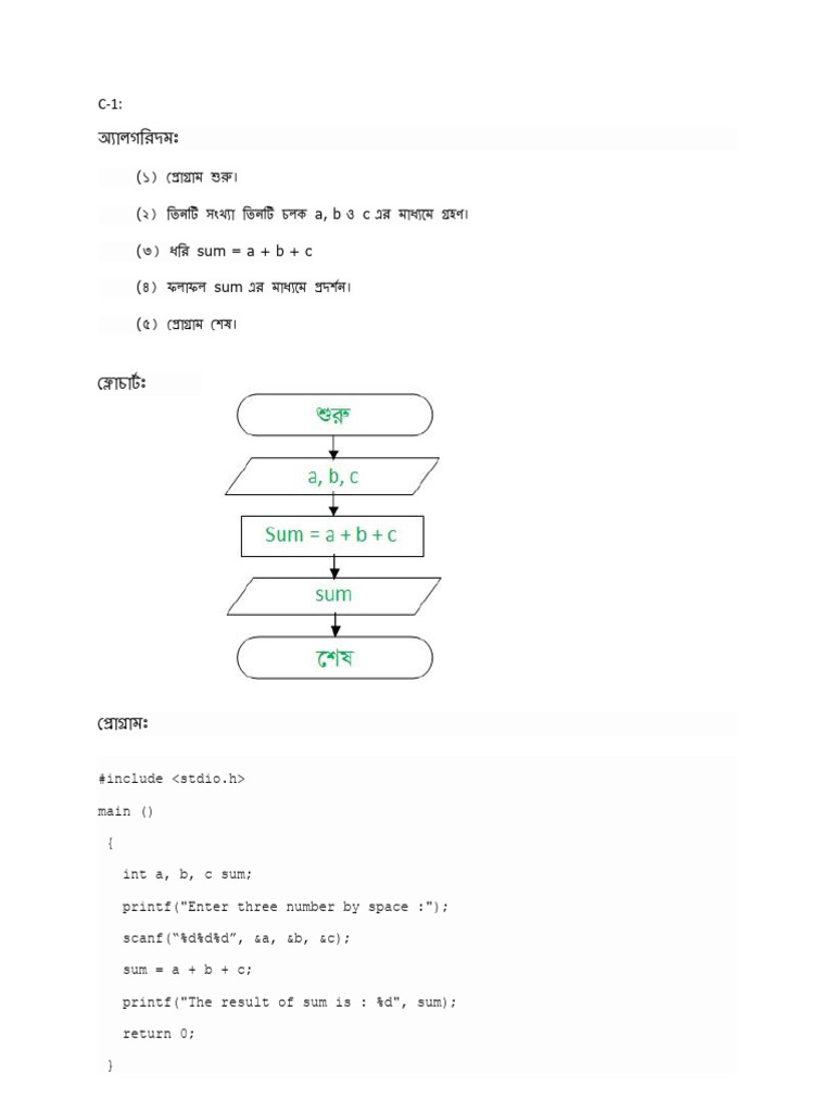 HSC ICT Practical C Programming | PDF