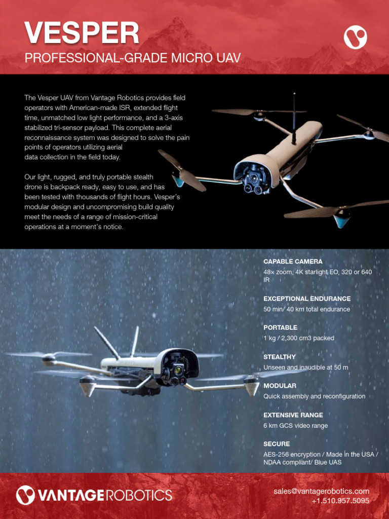 Vesper UAV: Advanced Micro Drone System | PDF | Unmanned Aerial Vehicle | Aviation