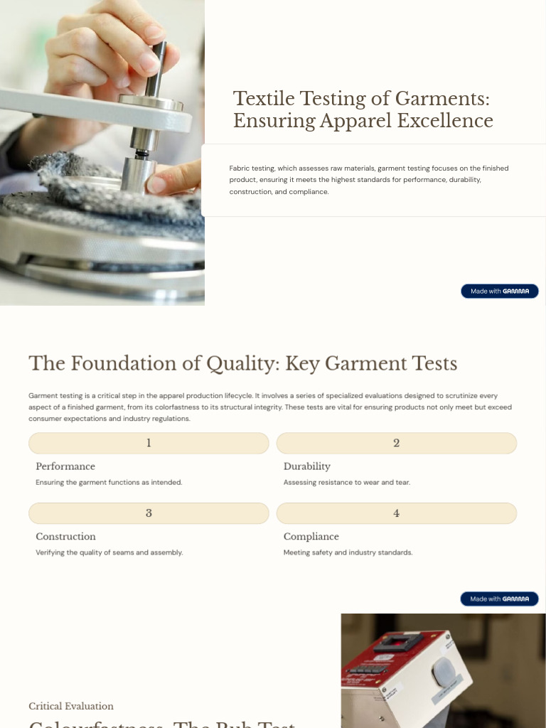 Garment Testing for Quality Assurance | PDF | Textiles | Clothing
