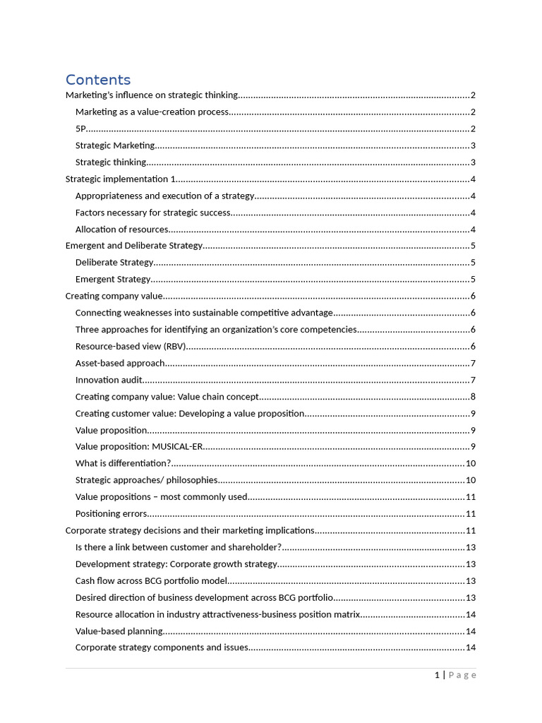 Srma Notes | PDF | Strategic Management | Marketing Strategy