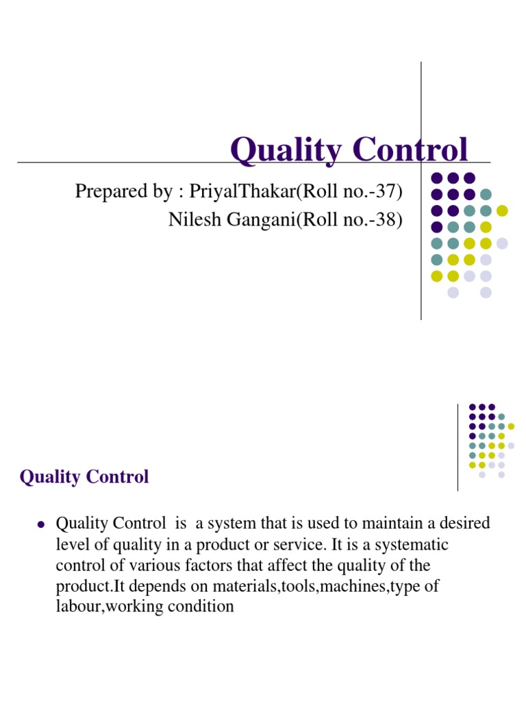 Quality Control | PDF | Quality (Business) | Statistics