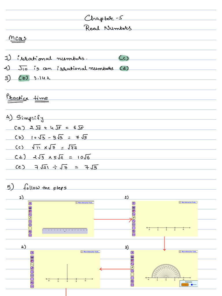 Chapter Check Up - Chapter 5 Real Numbers | PDF | Discrete Mathematics ...