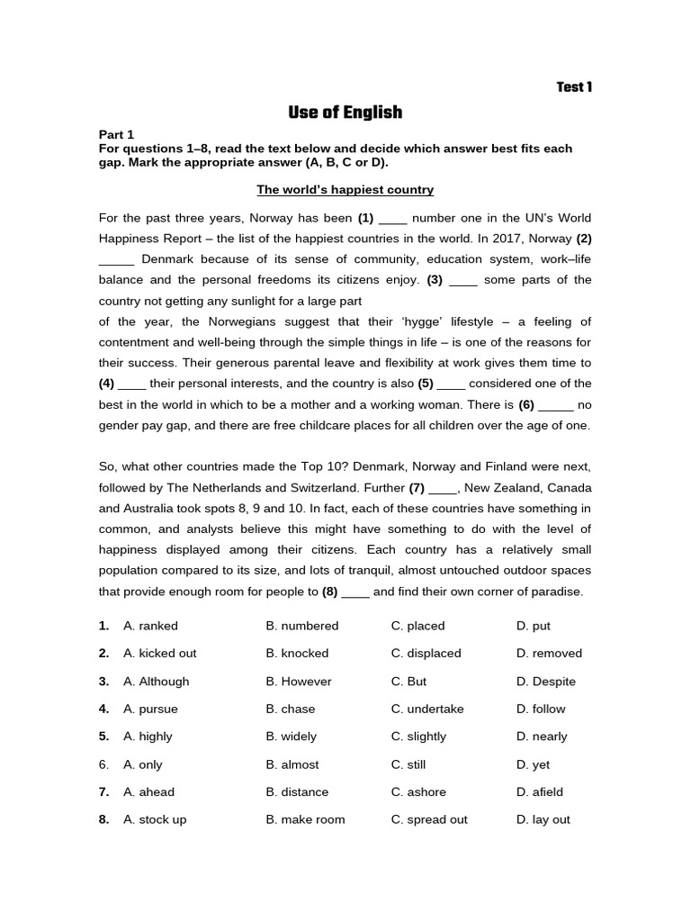 CAE - Use of English Test | PDF