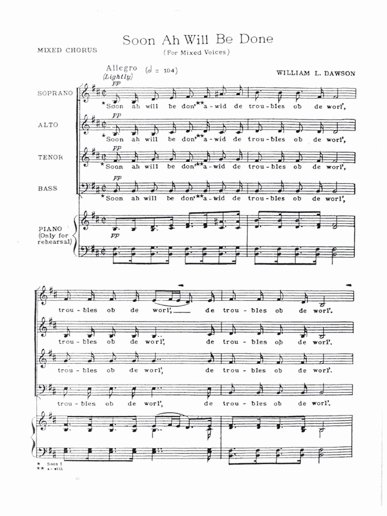 William L. Dawson Soon Ah Will Be Done | PDF