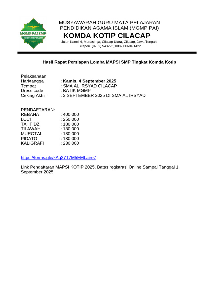 Panitia MAPSI 2024 | PDF