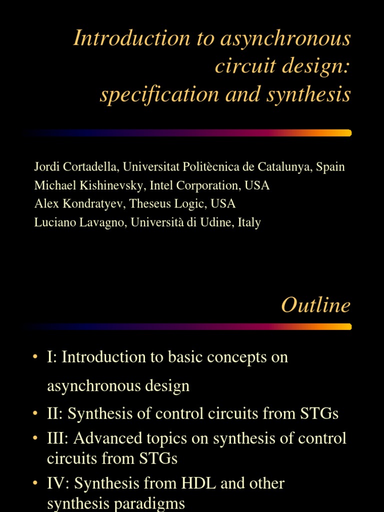 Introduction To Asynchronous Circuit Design Specification And Synthesis Pdf Computer