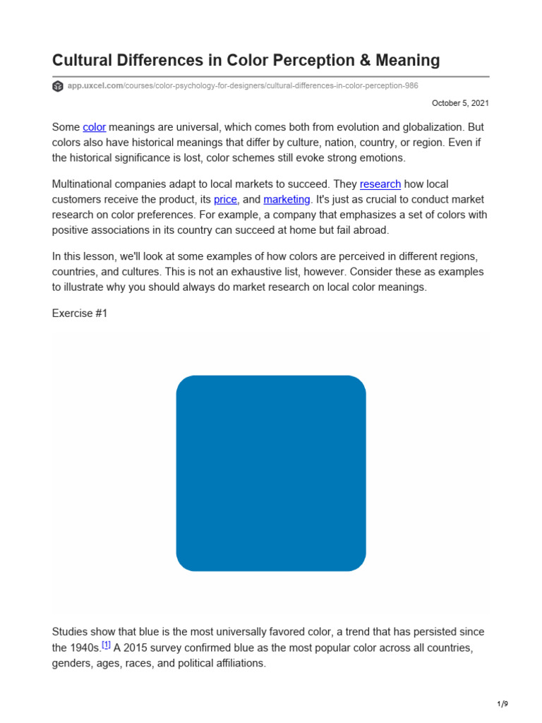 Cultural Differences in Color Perception Meaning | PDF | White | Color