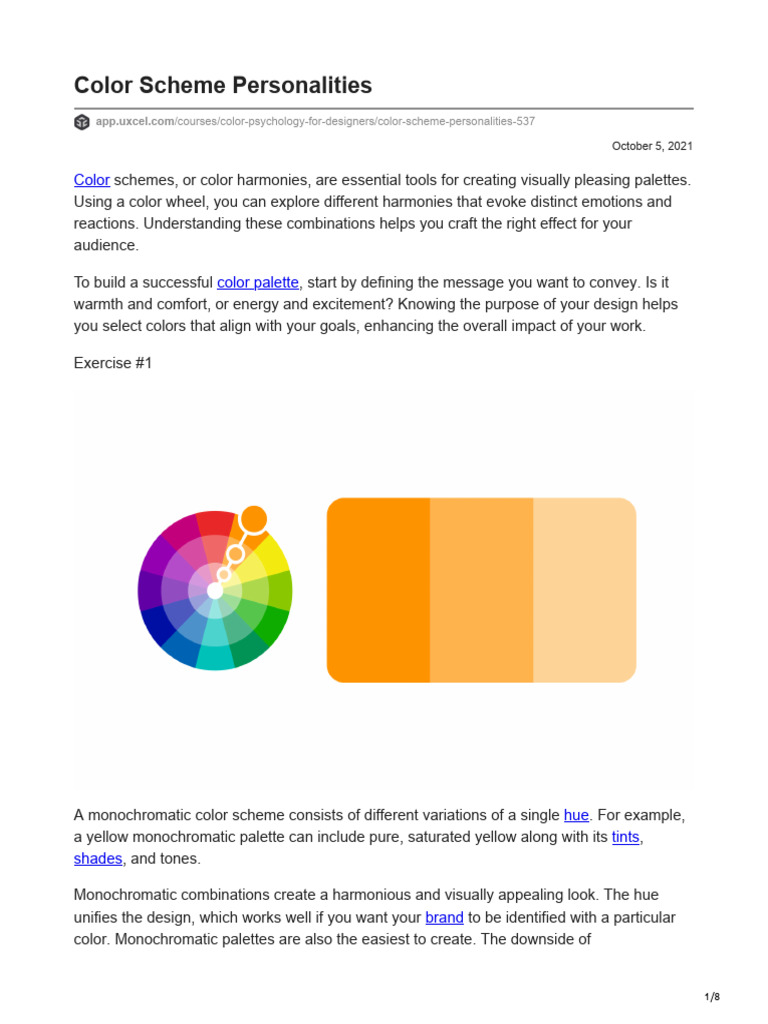 Color Scheme Personalities | PDF | Color | Psychophysics