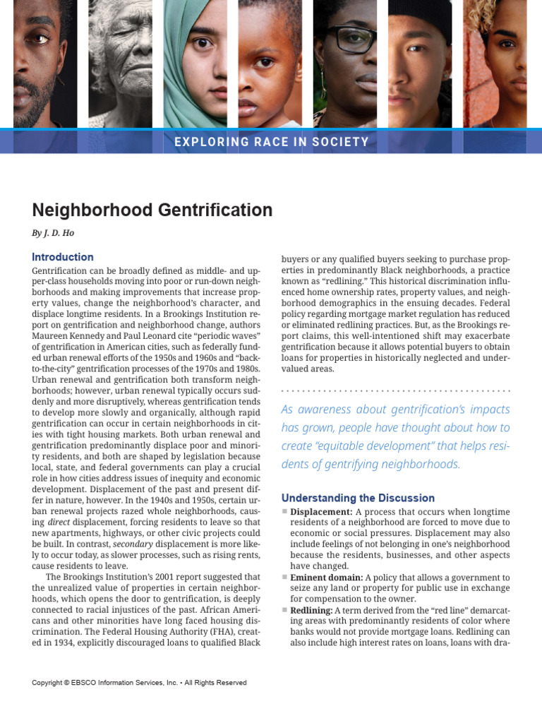 Understanding Neighborhood Gentrification | PDF | Urban Renewal ...