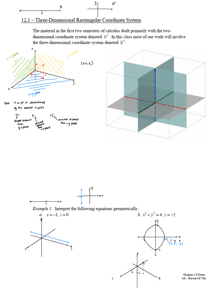 Three-Dimensional Rectangular Coordinate System | PDF | Cartesian ...