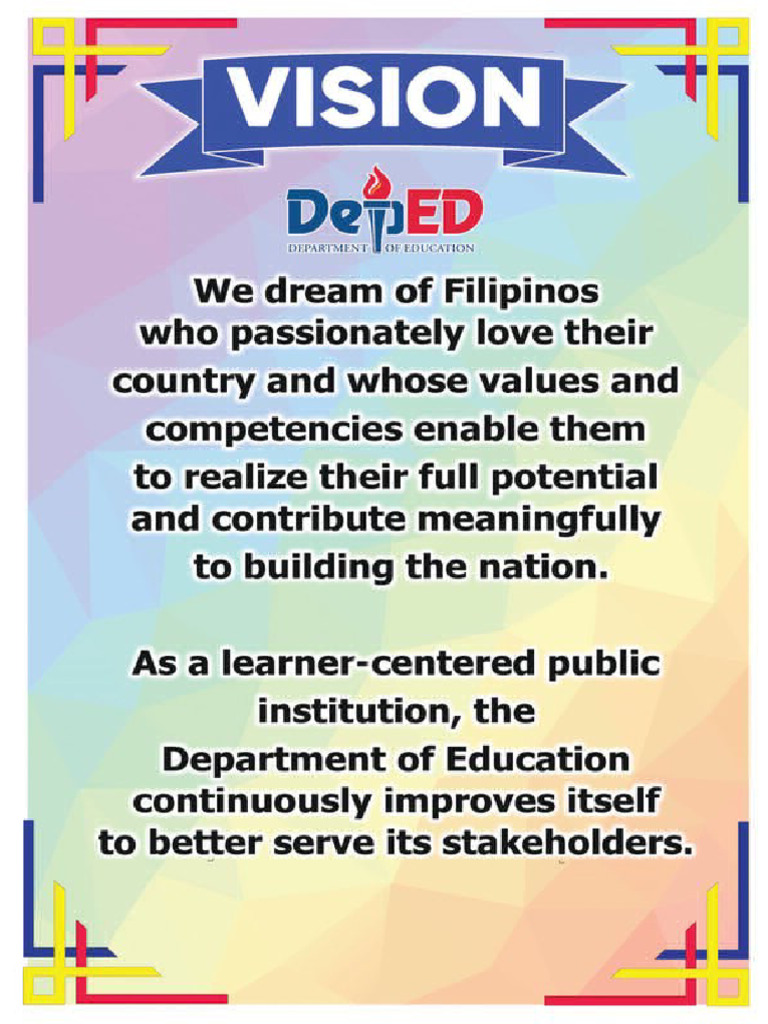 Deped Mission, Vision, Core Values | PDF