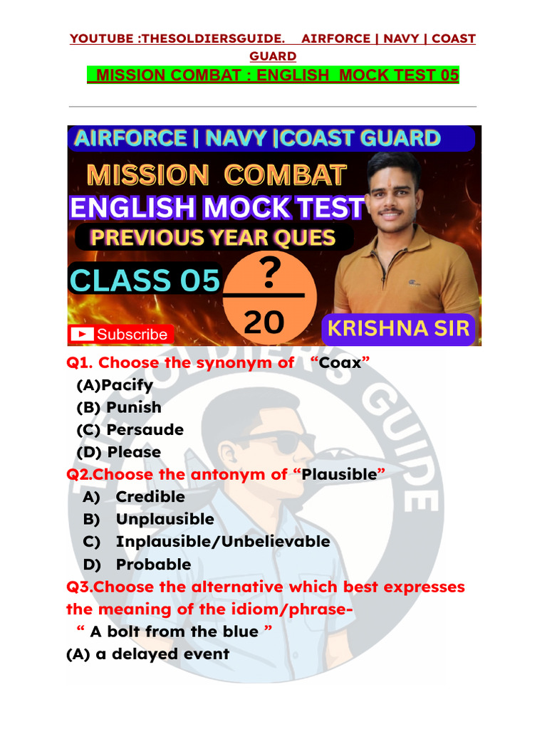 English Mock 05 | PDF