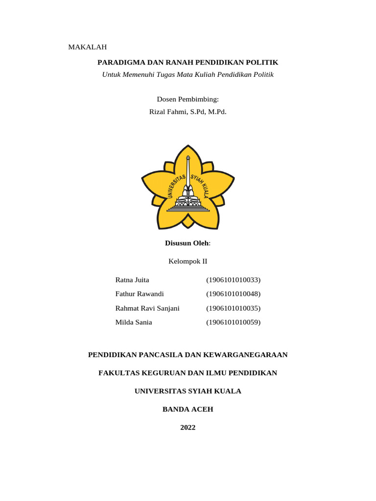 Paradigma dalam Pendidikan Politik | PDF