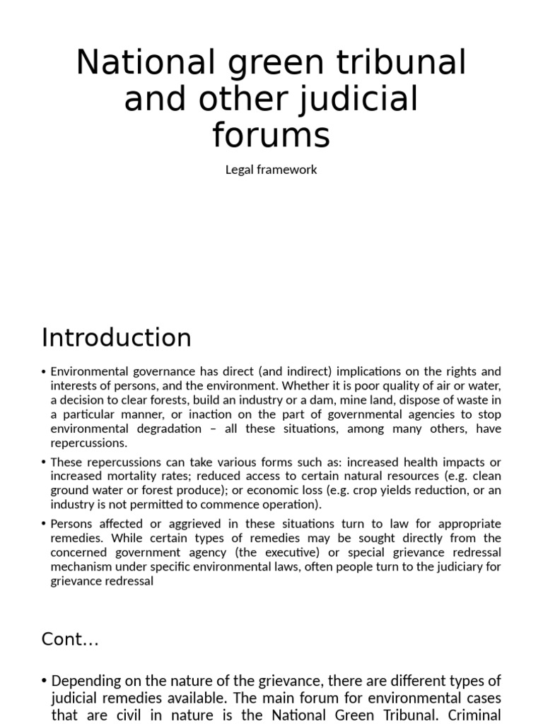 National Green Tribunal: Environmental Law Overview | PDF | Tribunal ...