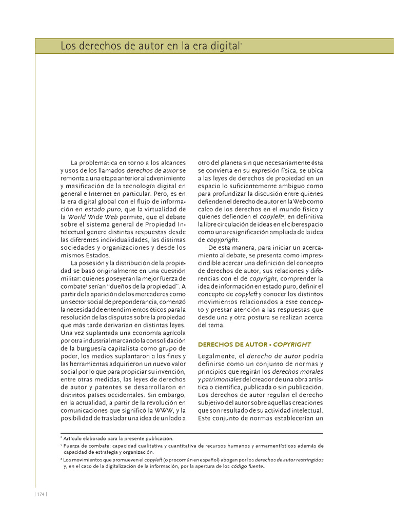Derechos de Autor en la Era Digital | PDF | Ñu | Software libre