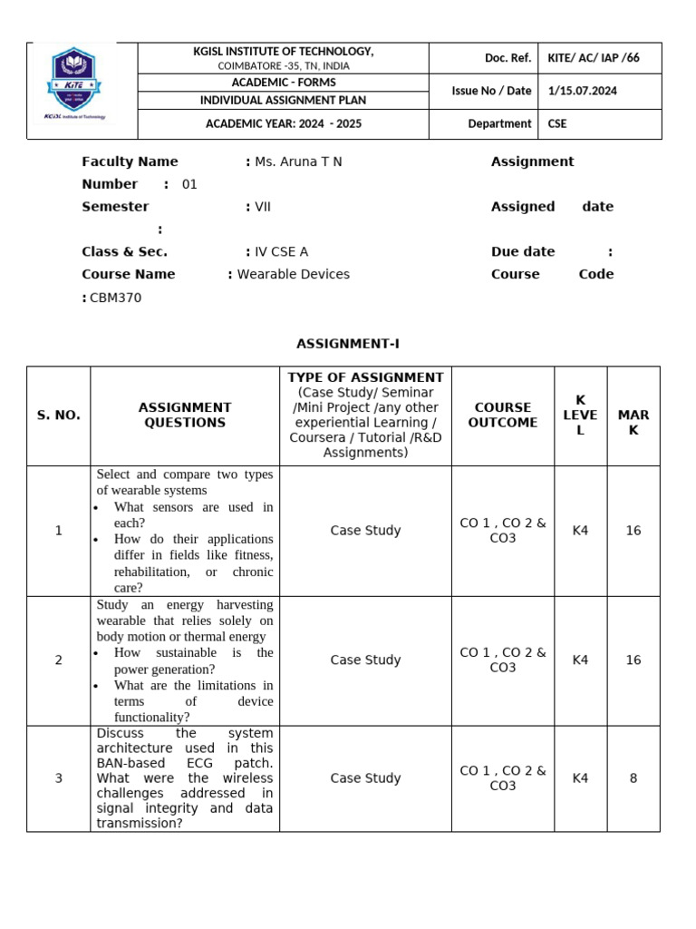 CSE Individual Assignment Plan 2024-25 | PDF | Computing