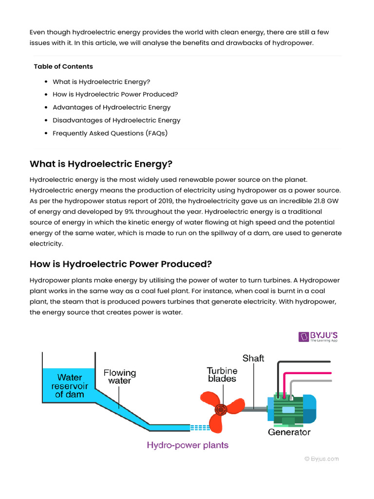 Hydroelectric Energy: Pros and Cons | PDF | Hydroelectricity | Energy ...