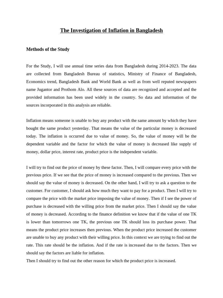 Inflation Analysis in Bangladesh (2014-2023) | PDF | Inflation | Interest