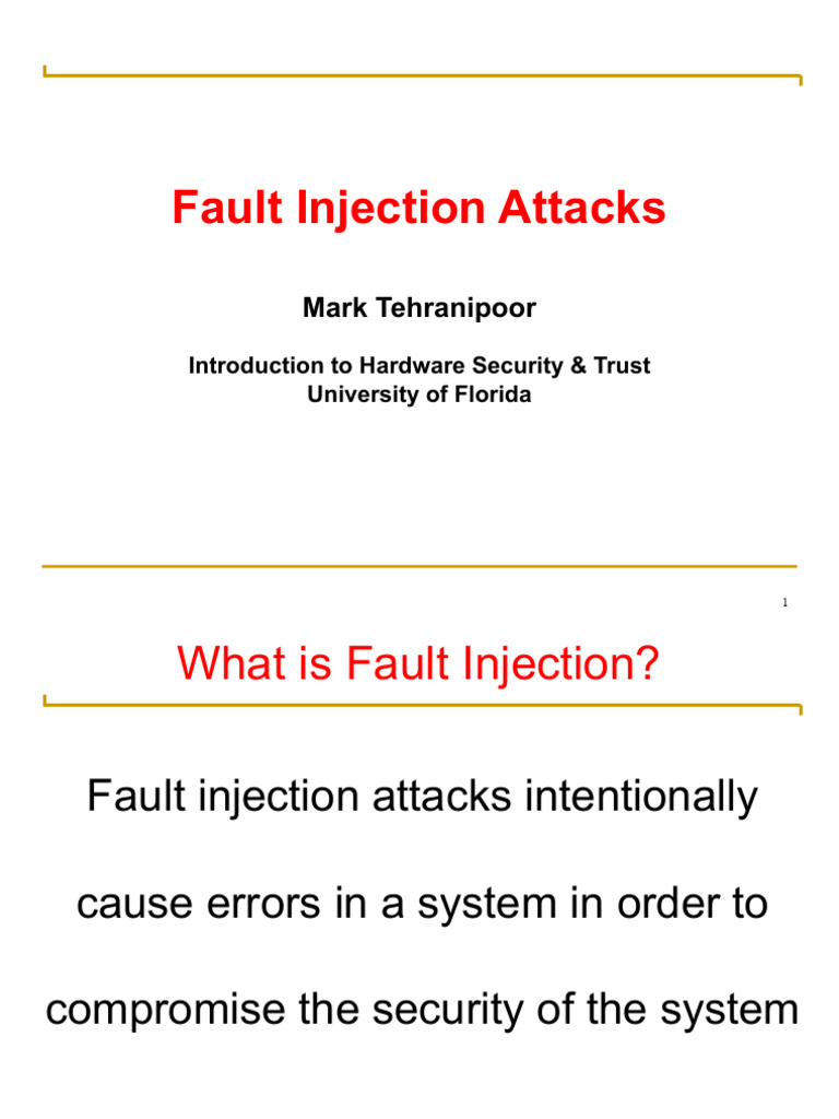 Fault Injection Attacks Overview | PDF | Cyberwarfare | Security