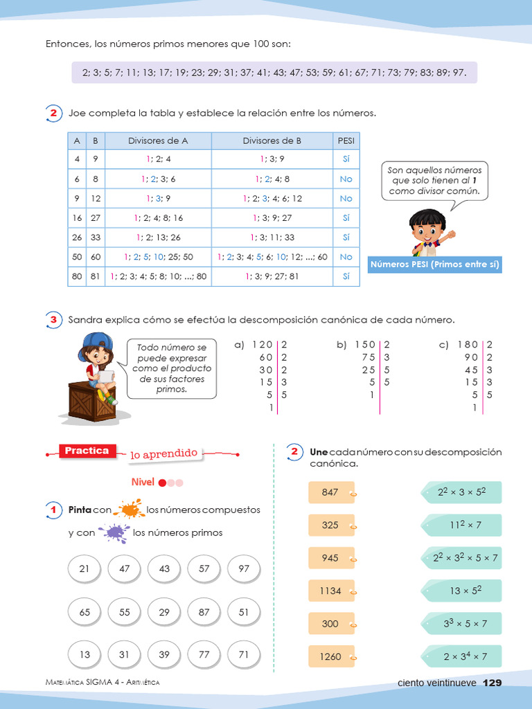 Números Primos y Compuesto | PDF
