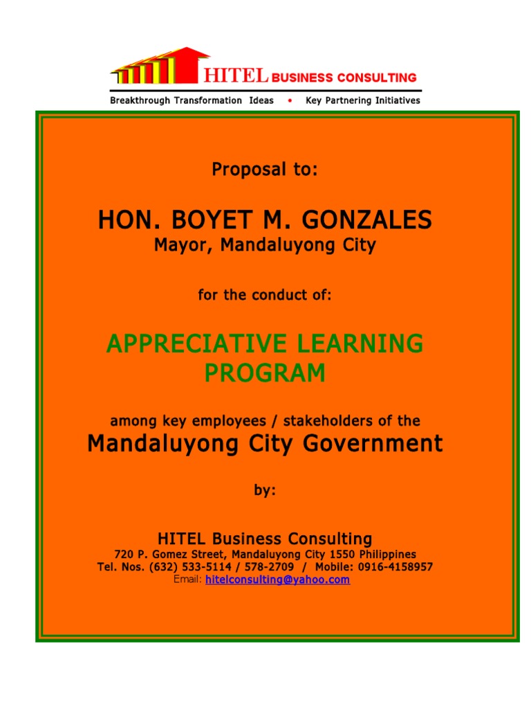 Appreciative Learning Program Proposal | PDF | Competence (Human ...