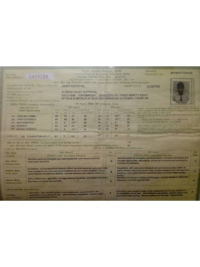 High School Marksheet | PDF