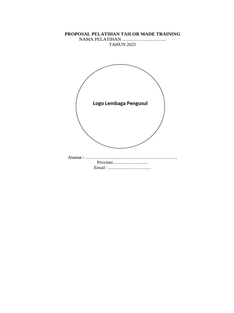 Proposal Pelatihan Tailor Made 2025 | PDF